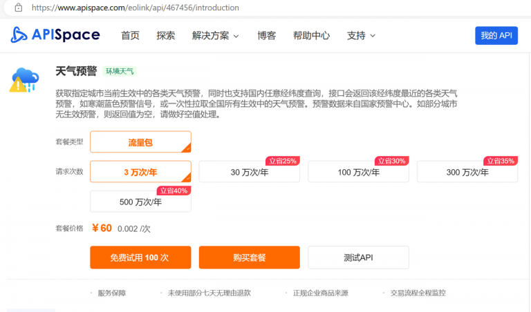 天气预警API：全面掌握城市各类天气预警信息 - APISpace